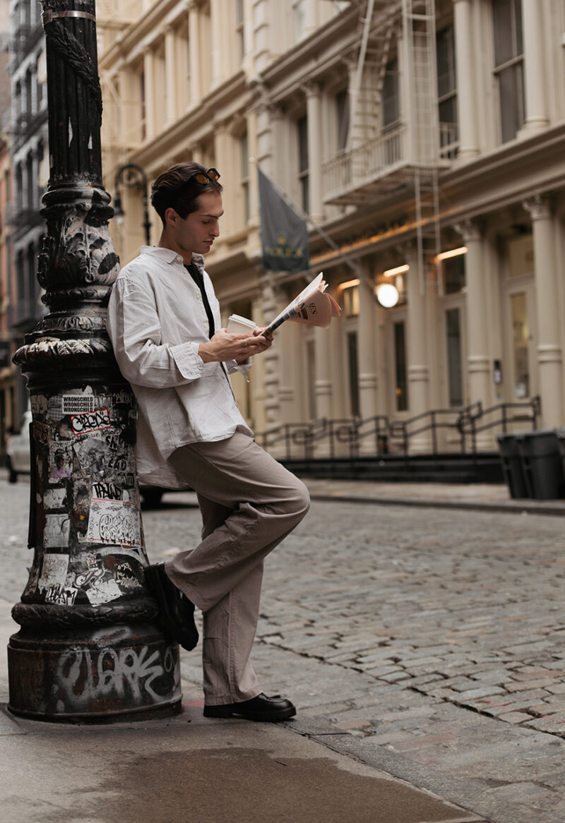 Stylisch in Soho, New York: Ein Spätsommer Outfit aus Leinen